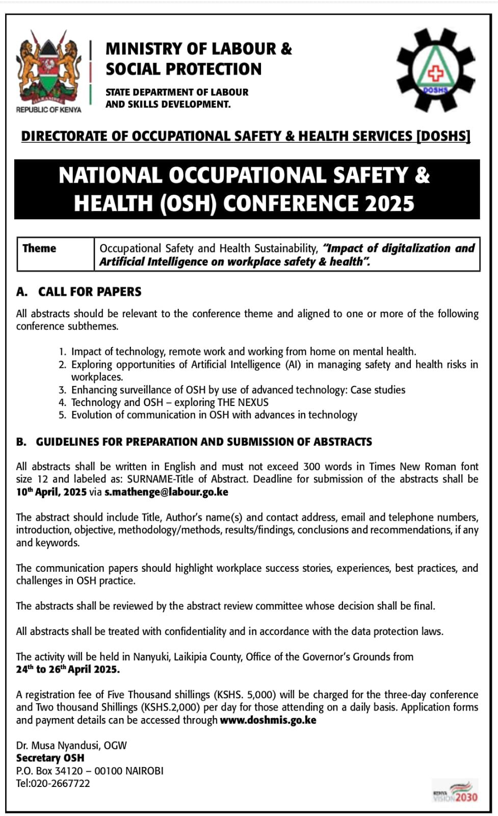 World Day for Safety and Health at Work 2025